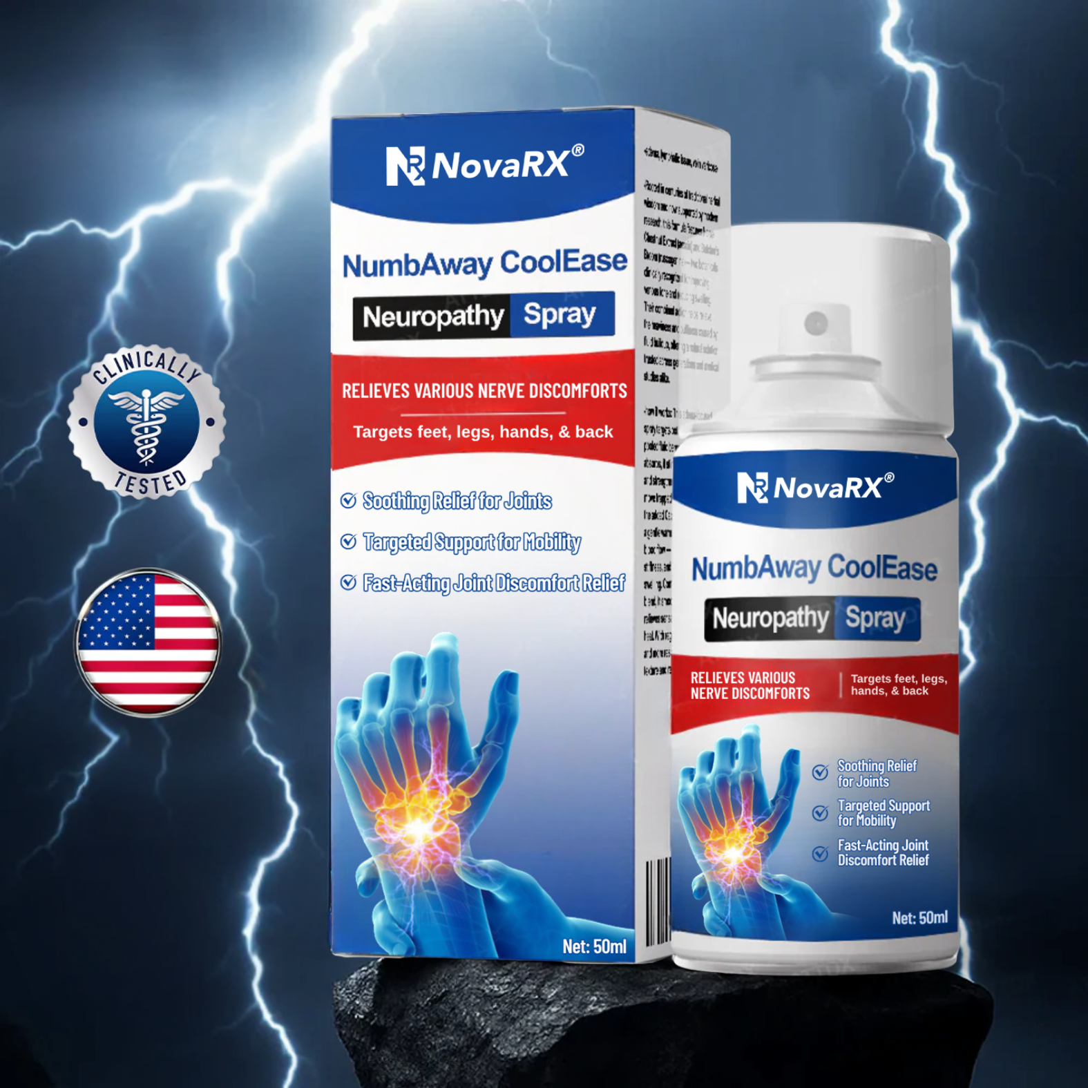NovaRX® NumbAway CoolEase Neuropathy Spray – Laracova